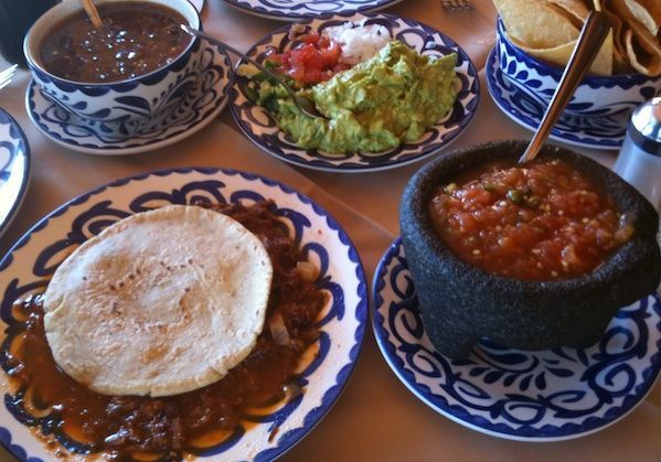 Botana (appetizer), consisting of (clockwise from bottom-left ...